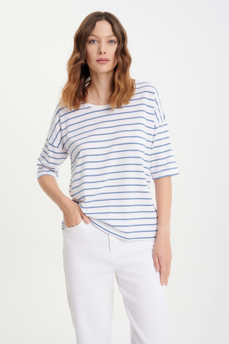 Top w paski oversize